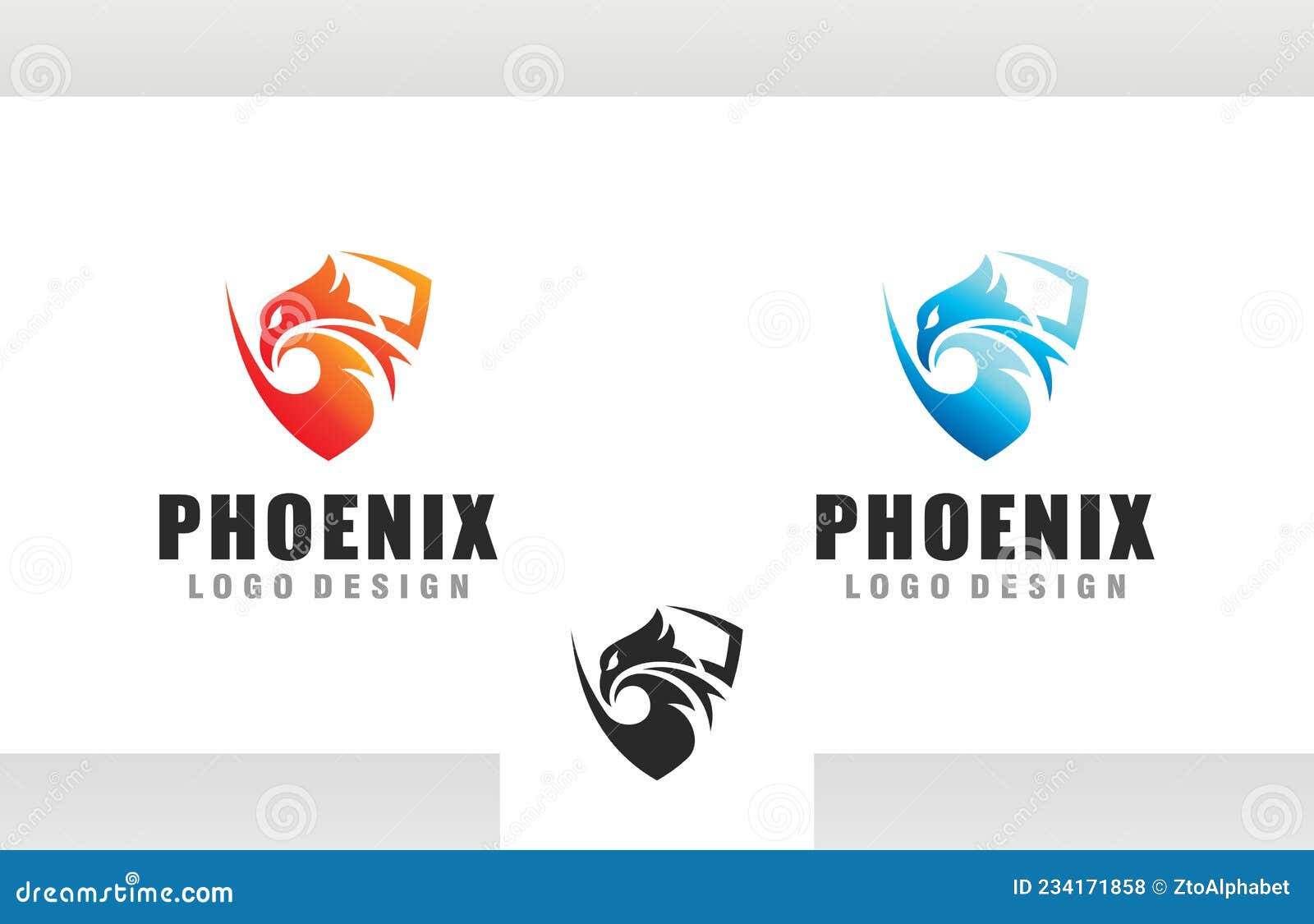 Phoenix Logo Shield Bird Abstract Icon Concept Stock Vector ...