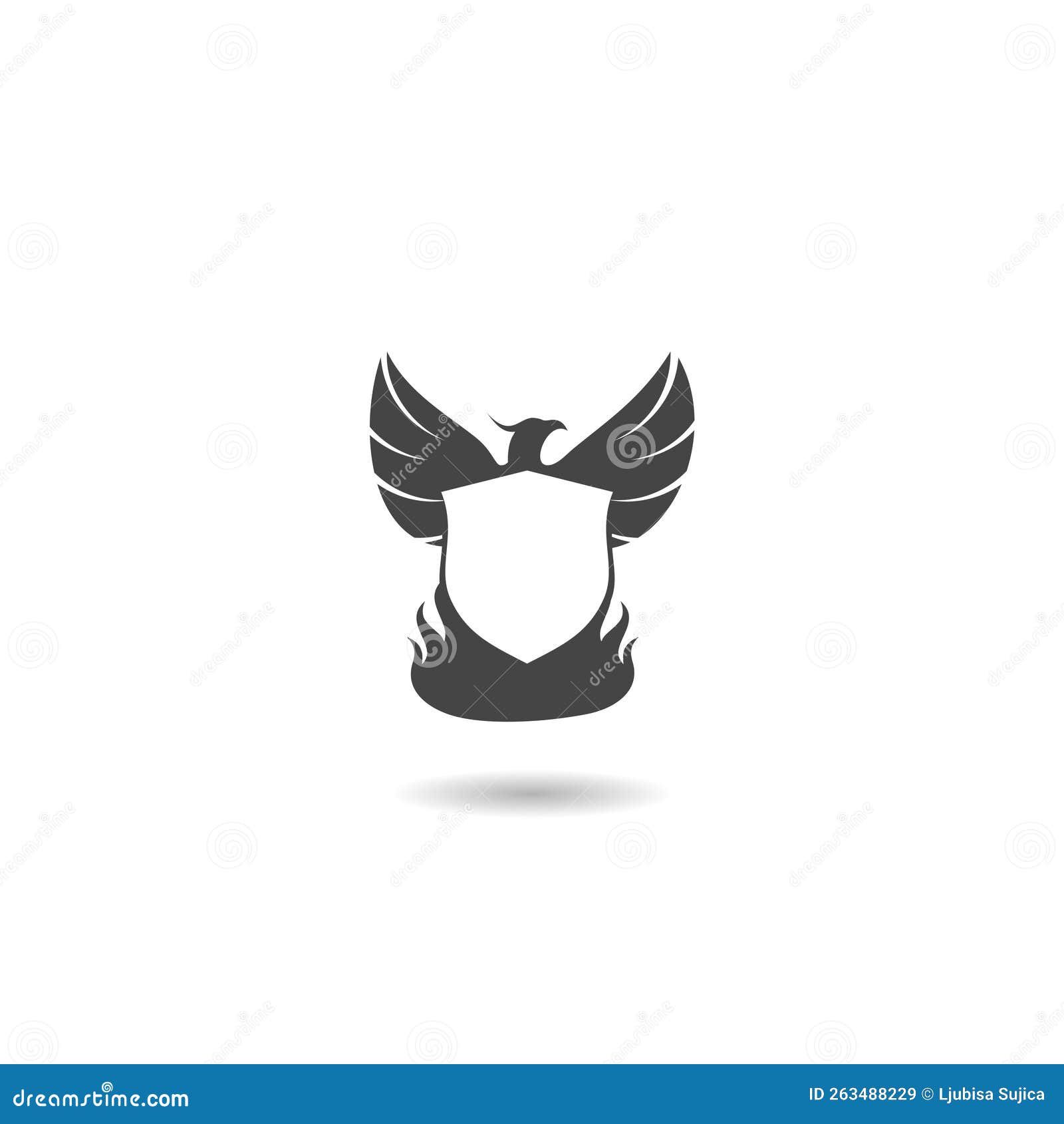 Phoenix Logo and Shield Logo with Shadow Stock Vector - Illustration of ...