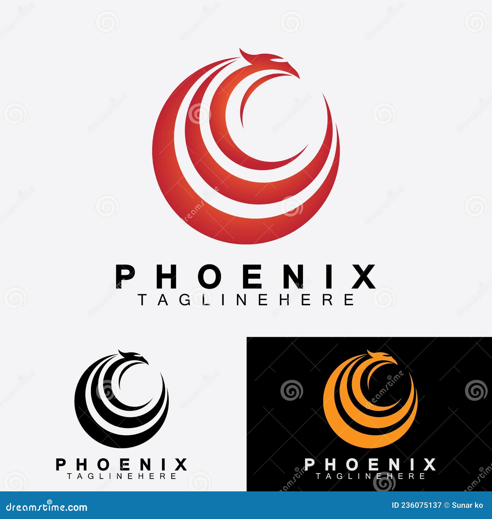 Phoenix Logo Vector Illustration Design Template Stock Vector ...