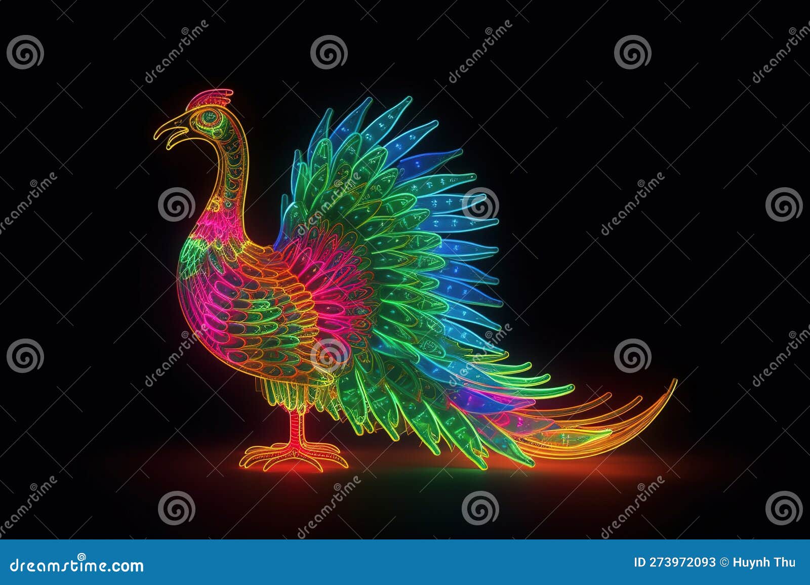 Phoenix Made of Rainbow-colored Lights Stock Image - Image of organ ...