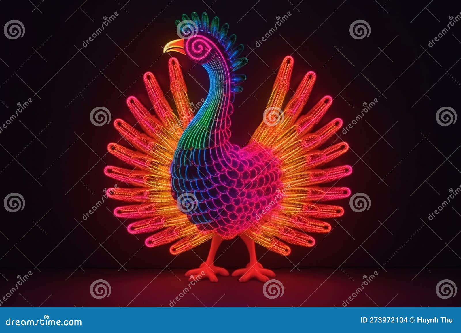 Phoenix Made of Rainbow-colored Lights Stock Photo - Image of lion ...