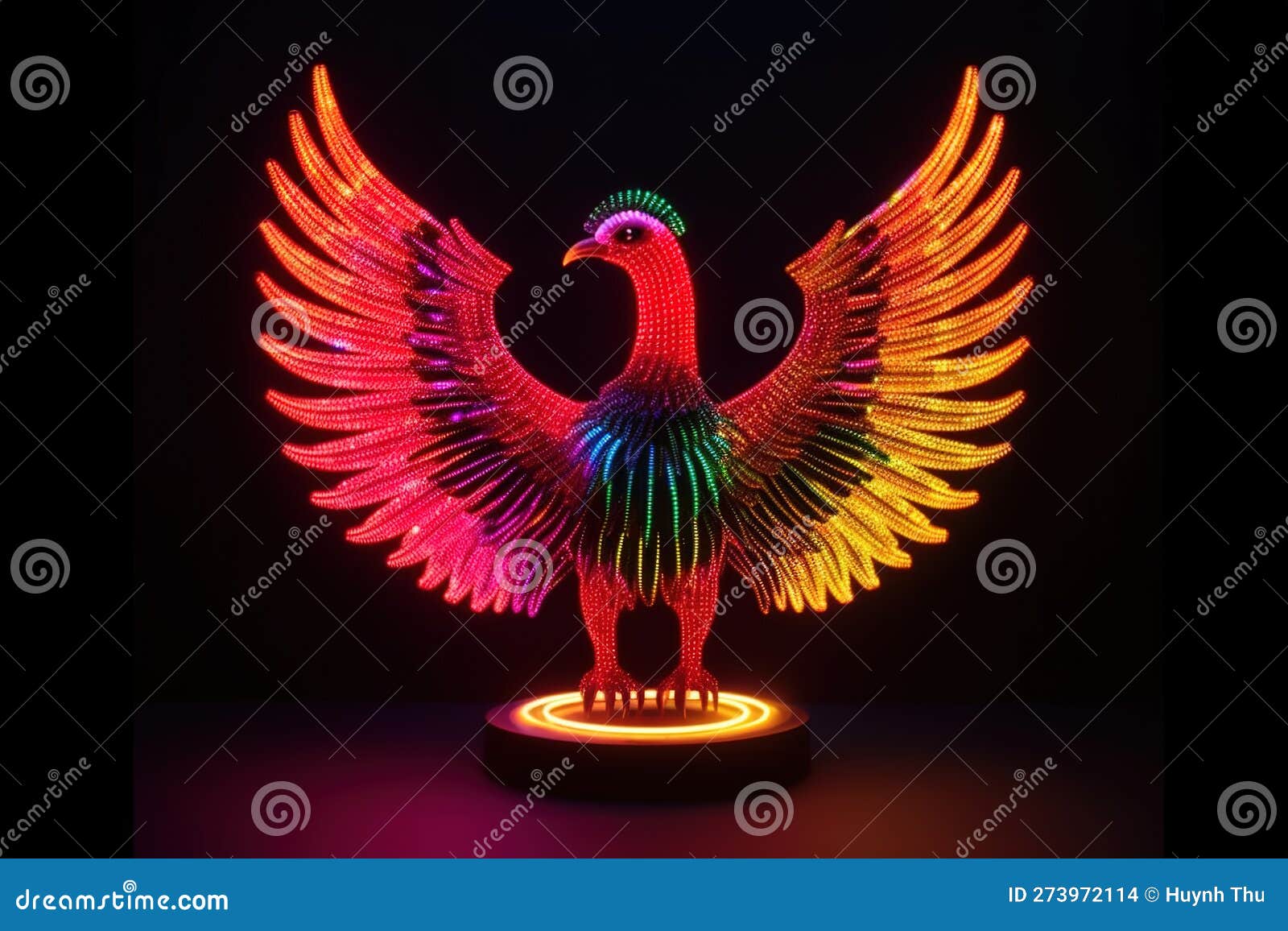 Phoenix Made of Rainbow-colored Lights Stock Photo - Image of colors ...