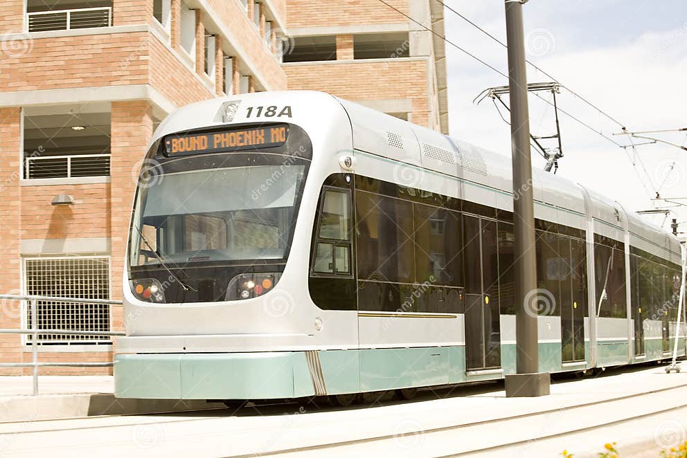 Phoenix Metro Light Rail Train Stock Photo - Image of phoenix, mesa ...