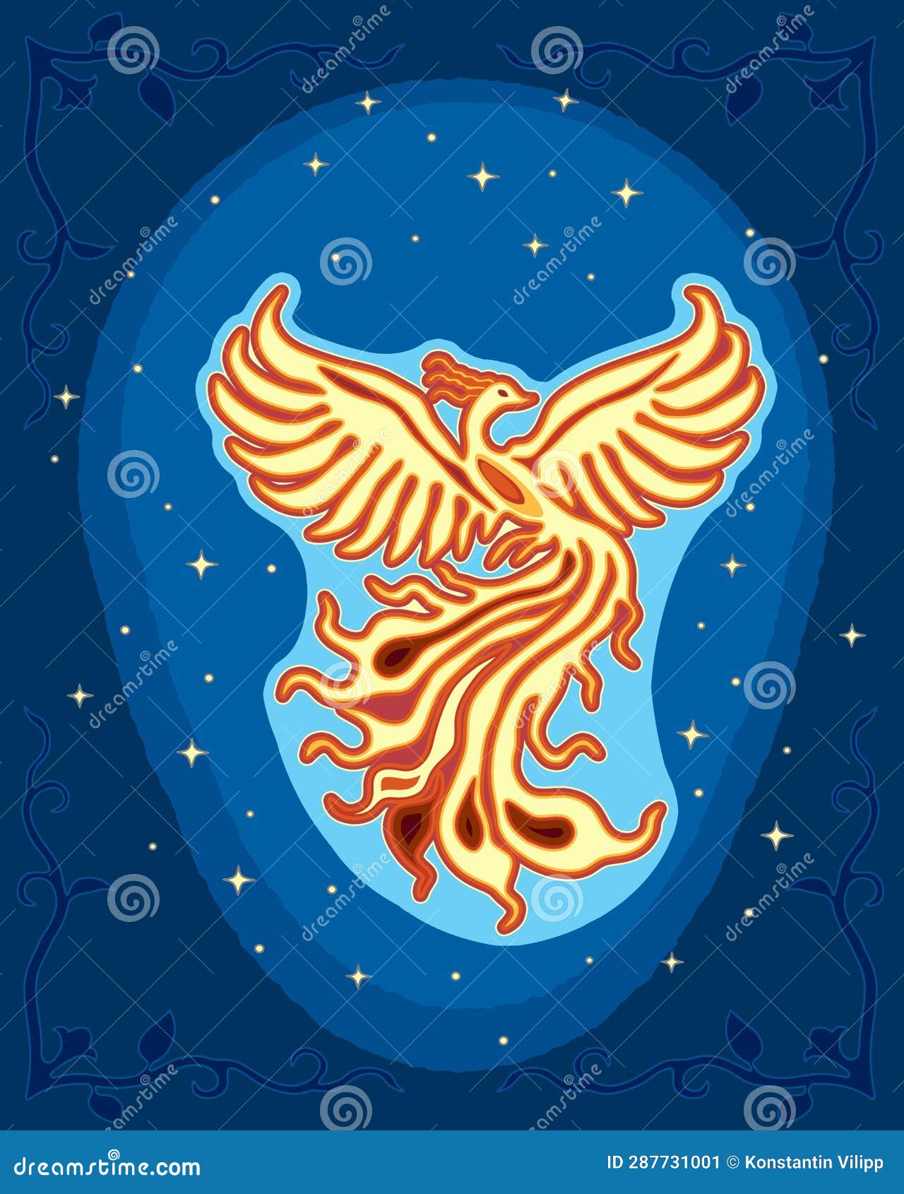 Phoenix stock vector. Illustration of symbol, fire, infinity - 287731001
