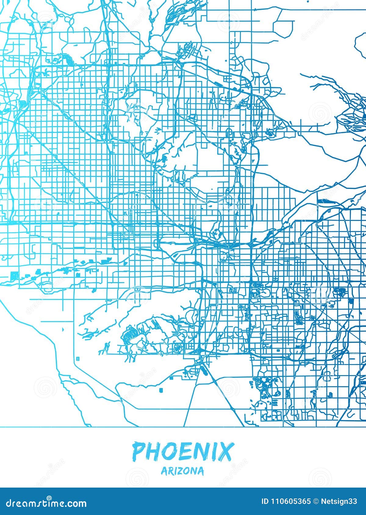 Phoenix, O Arizona - Projeto Do Cartaz Do Mapa Ilustração do Vetor ...