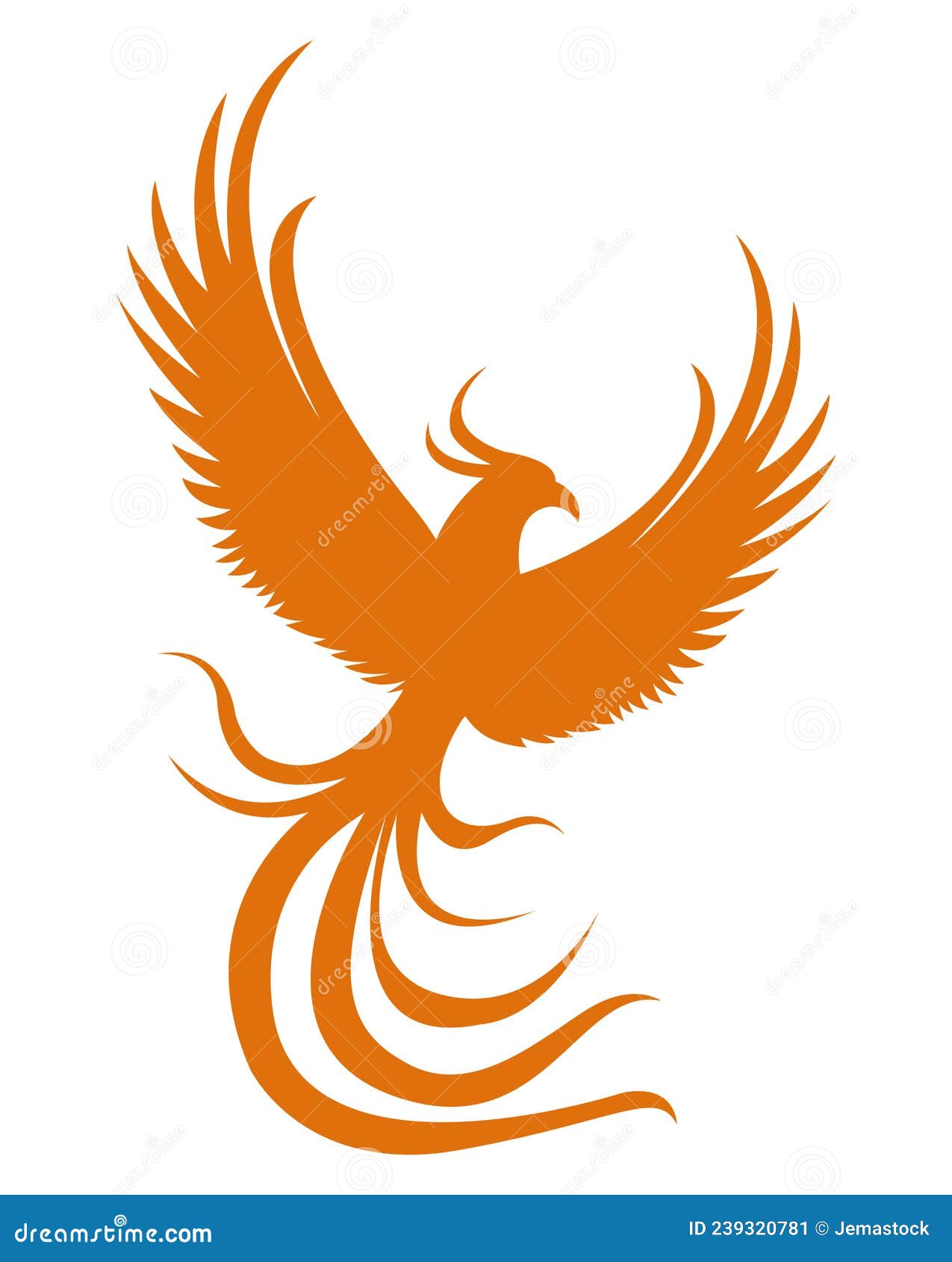 Phoenix orange flying stock vector. Illustration of fire - 239320781