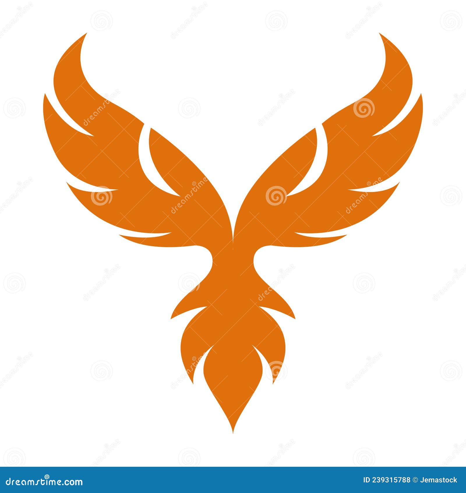 Phoenix orange silhouette stock vector. Illustration of flying - 239315788