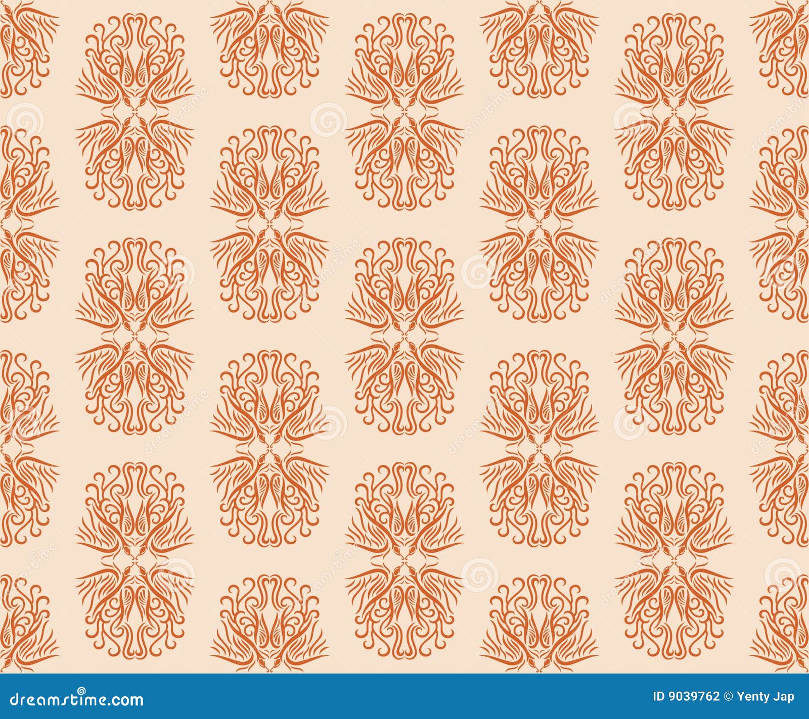 Phoenix Pattern stock vector. Illustration of bird, background - 9039762