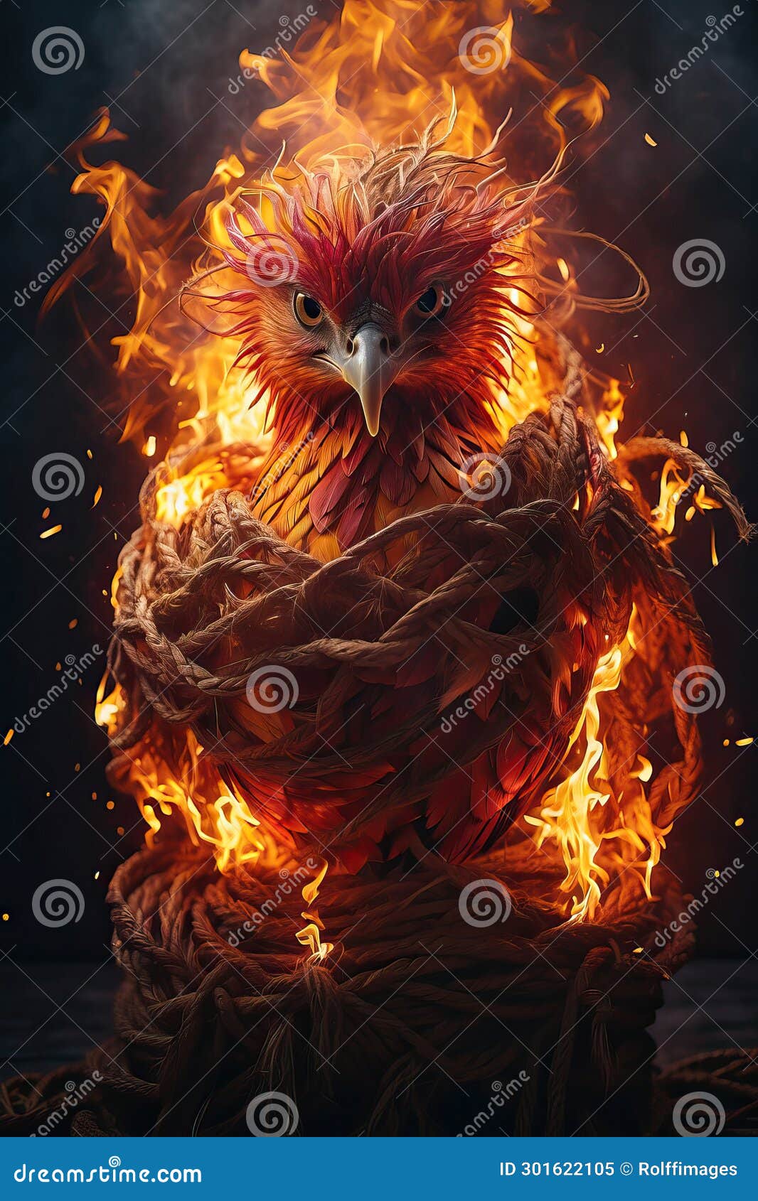 Phoenix is Reborn from Fire Stock Illustration - Illustration of ...