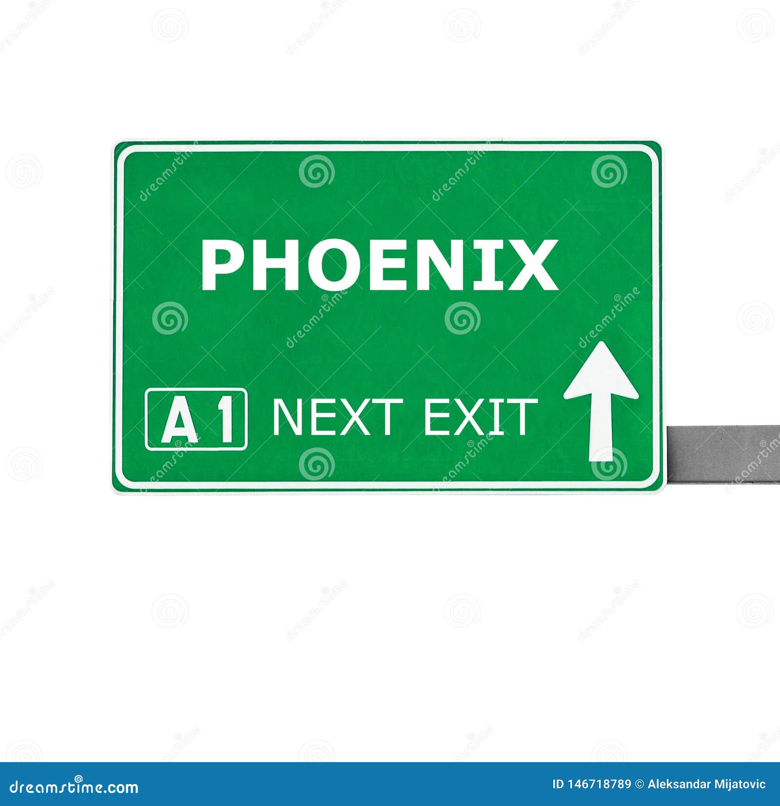 PHOENIX Road Sign Isolated on White Stock Image - Image of drive ...