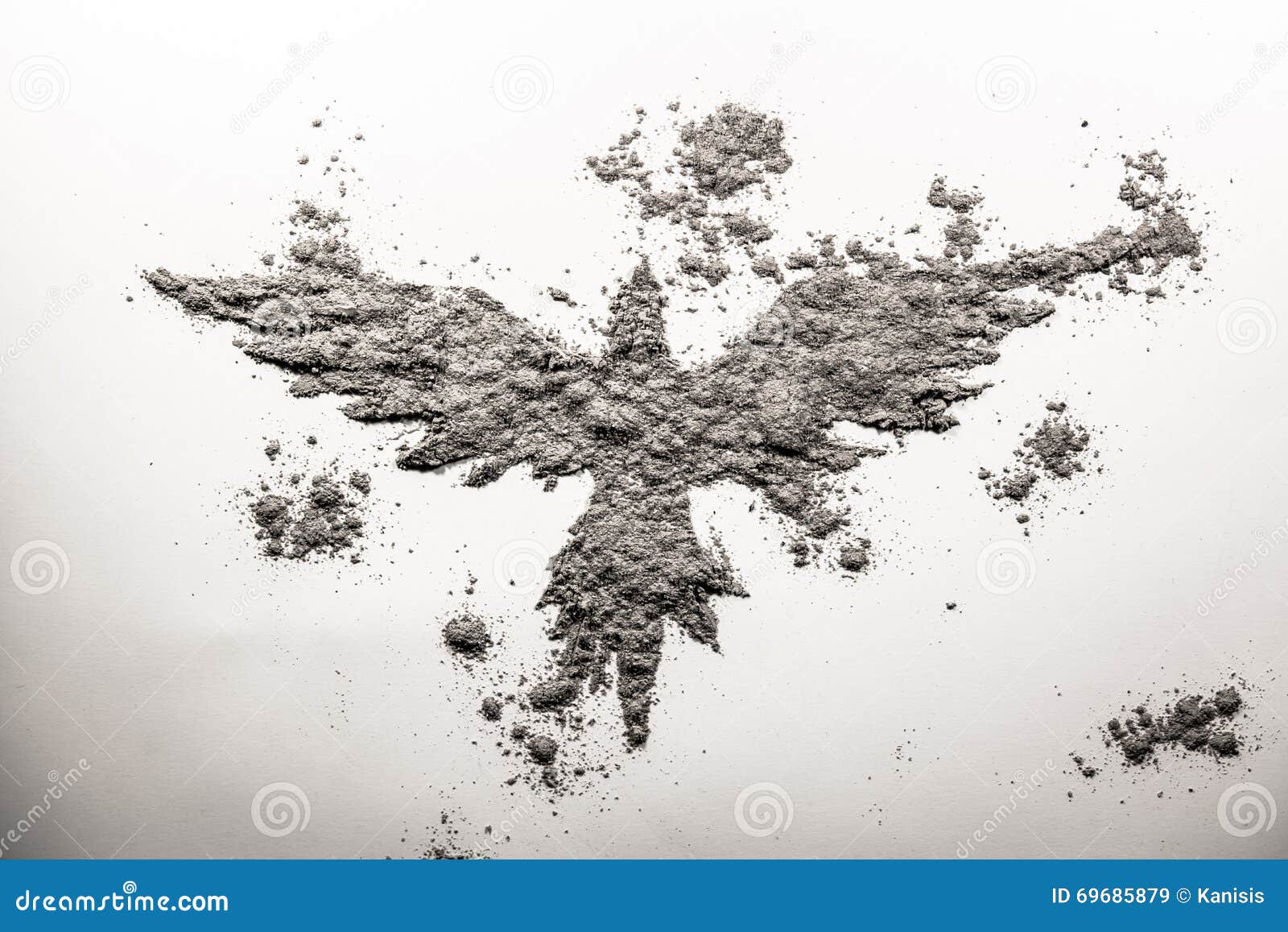 Phoenix Shape Bird Drawing in Ash Stock Illustration - Illustration of ...