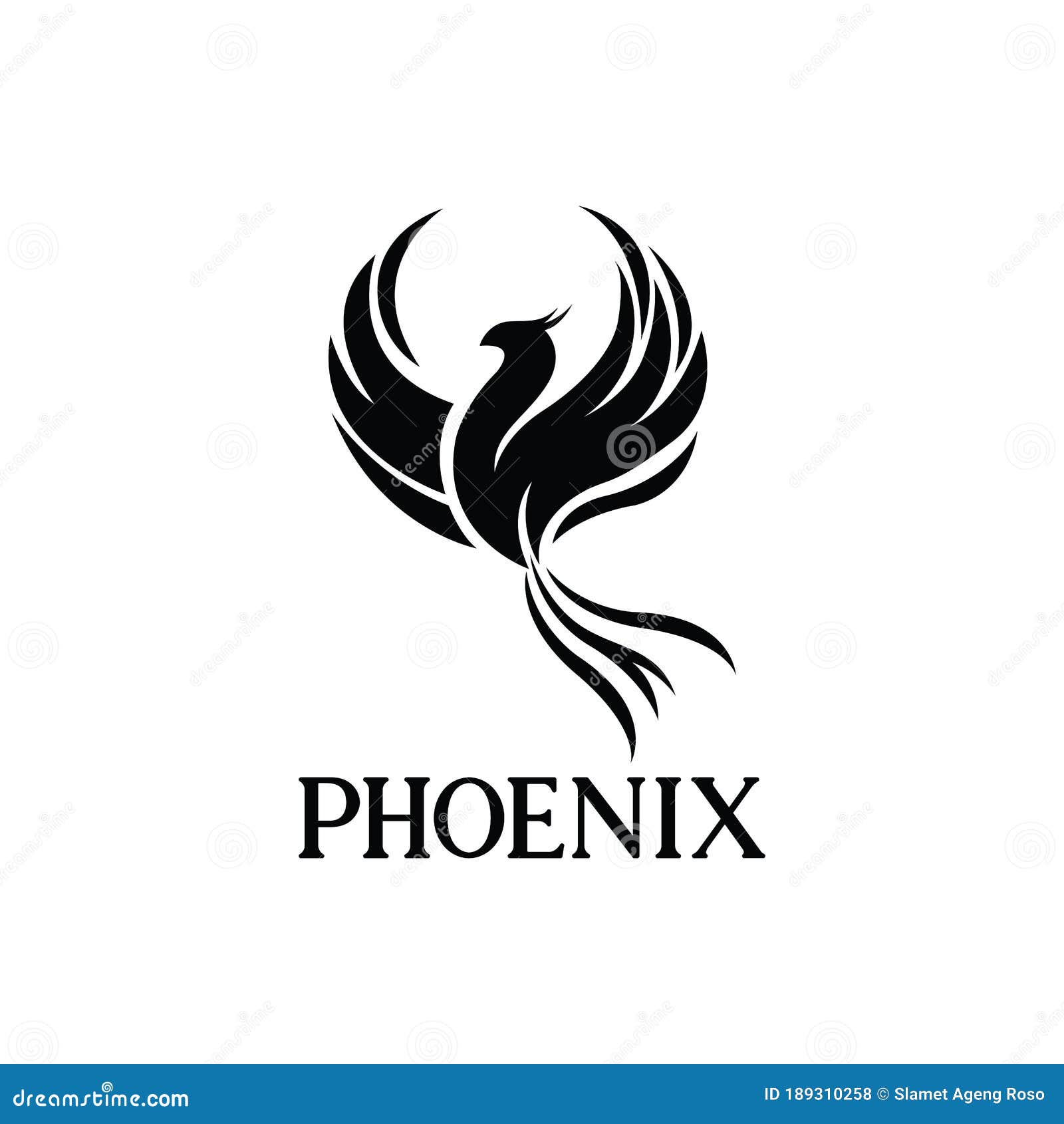 Phoenix Silhouette Design Logo Vector Stock Vector - Illustration of ...