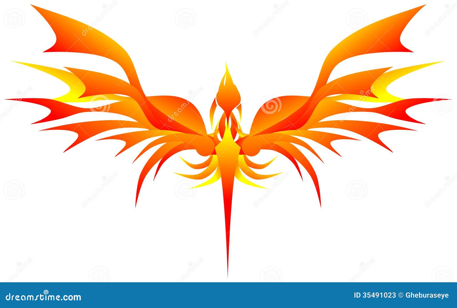 Phoenix stylisé image stock. Illustration du animal, enfer - 35491023