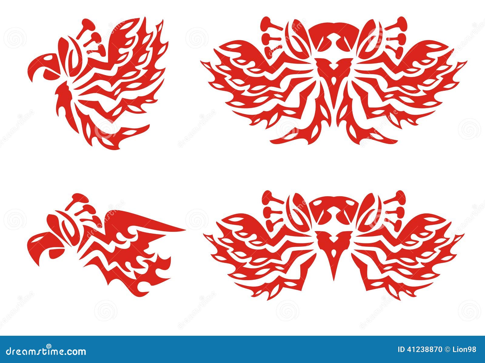 Phoenix-Symbole Rot Auf Dem Weiß Vektor Abbildung - Illustration von ...