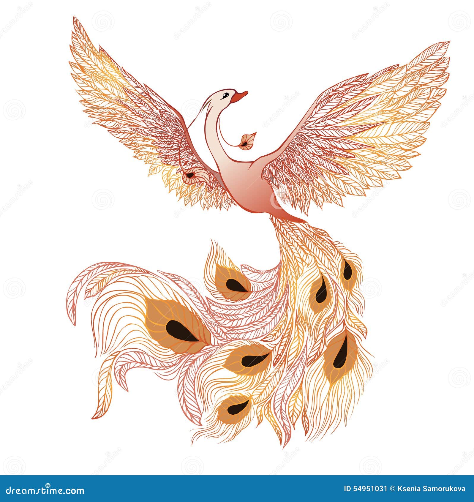 Phoenix-Vogel vektor abbildung. Illustration von vogel - 54951031