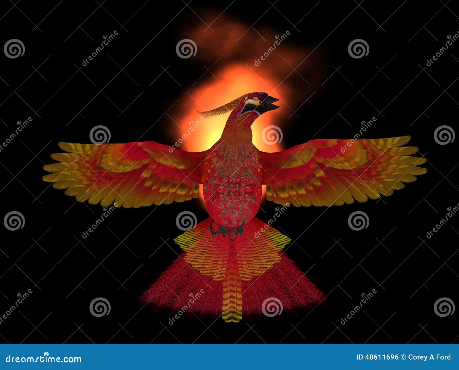 Phoenix-Vogel-Feuer stockfoto. Bild von legen, auferstehung - 40611696