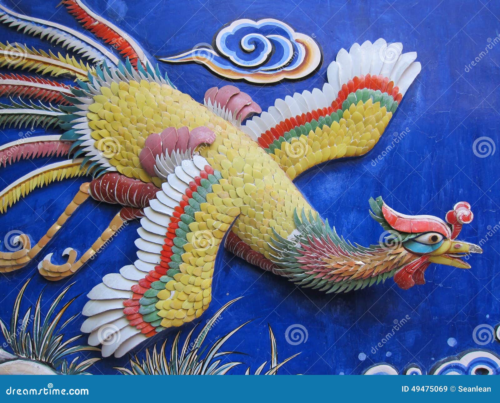 Phoenix on wall stock image. Image of chinese, asia, religion - 49475069