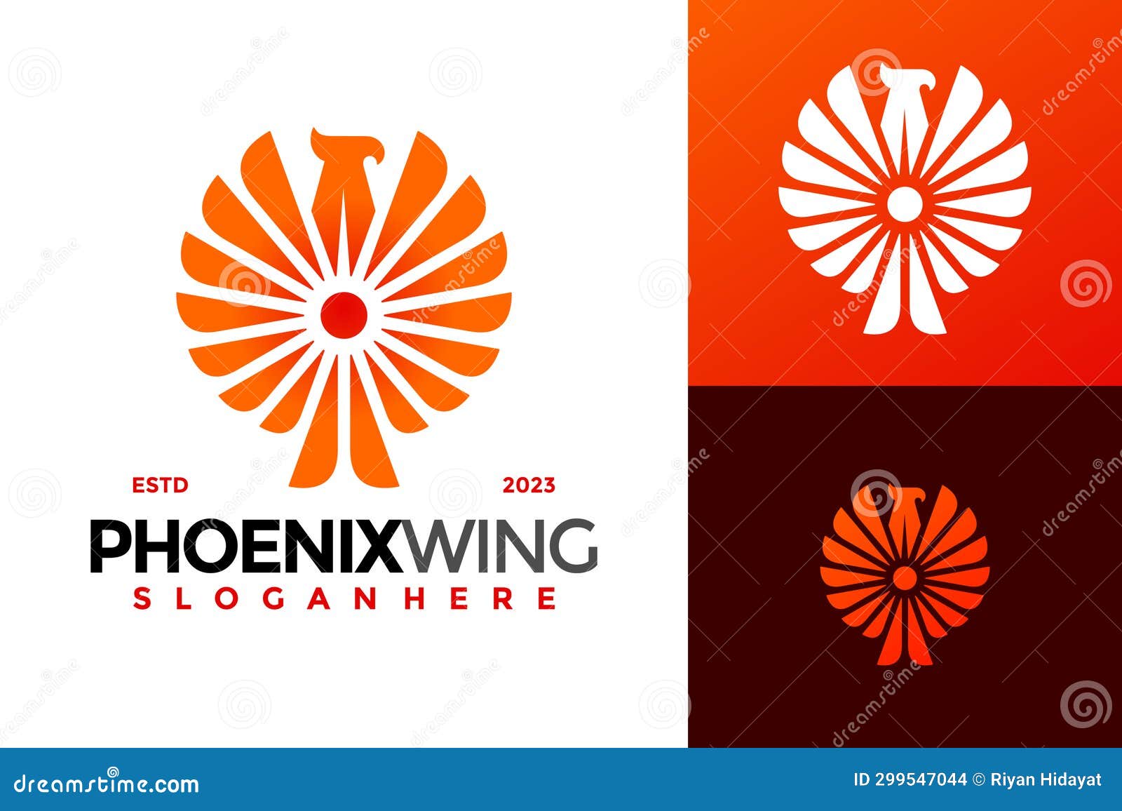 Phoenix Wing Logo Design Vector Symbol Icon Illustration Stock Vector ...