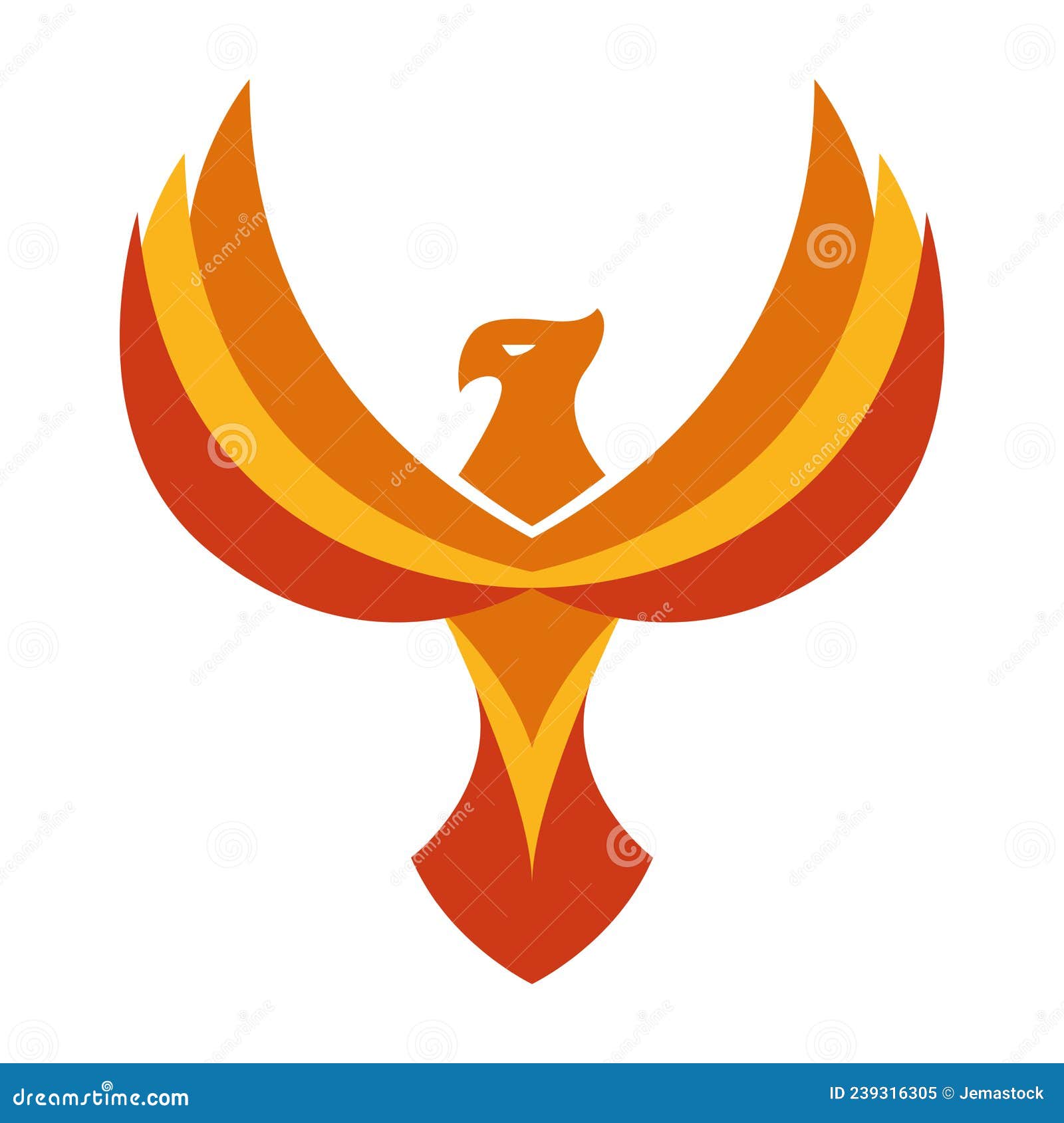 Phoenix with wings open stock vector. Illustration of identity - 239316305