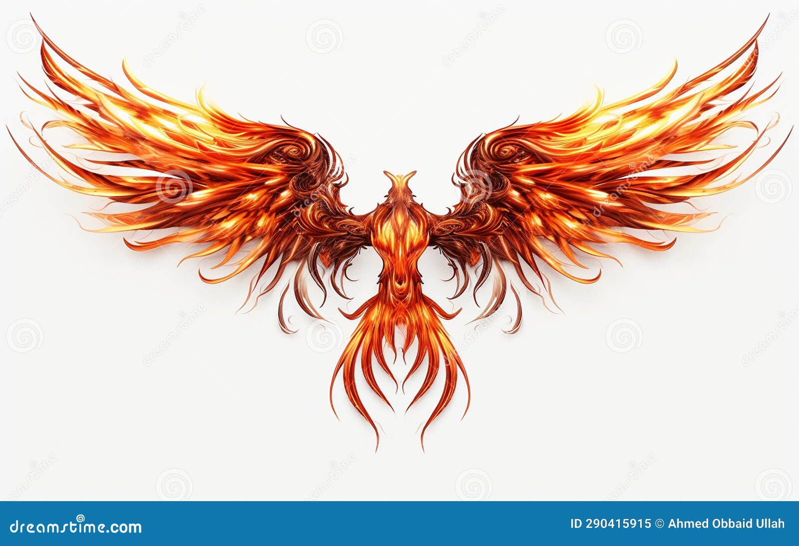 Phoenix Wings on a White Background. Generative by Ai Stock ...