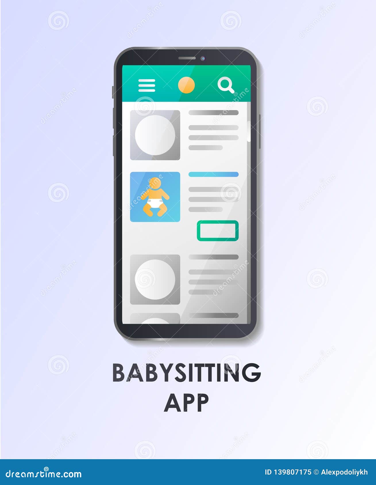 Babysitting Mobile App. Nanny Order. Concept for Web Page, Screen ...