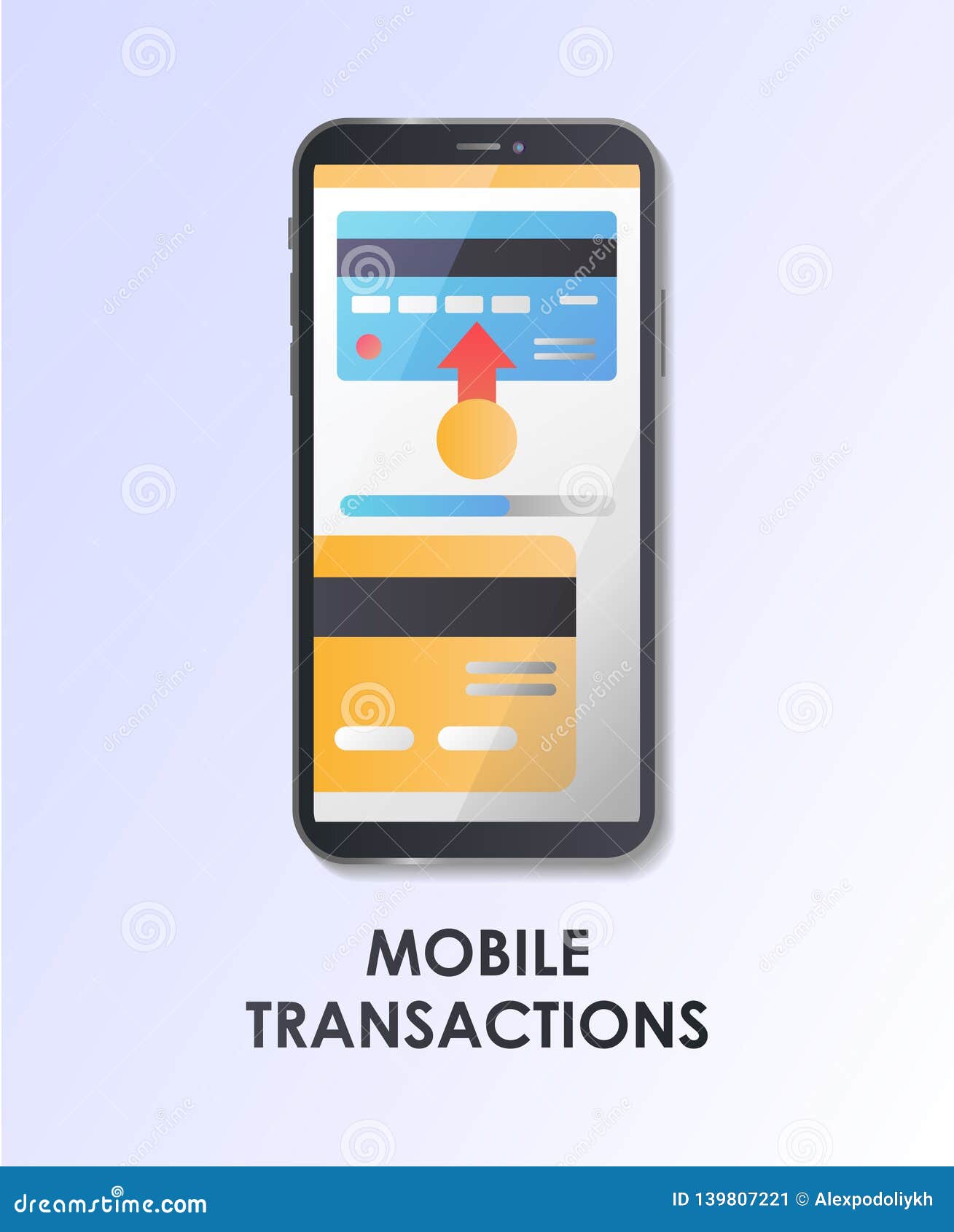 Mobile Transaction. Payment. Flat Vector Illustration. Stock Vector ...