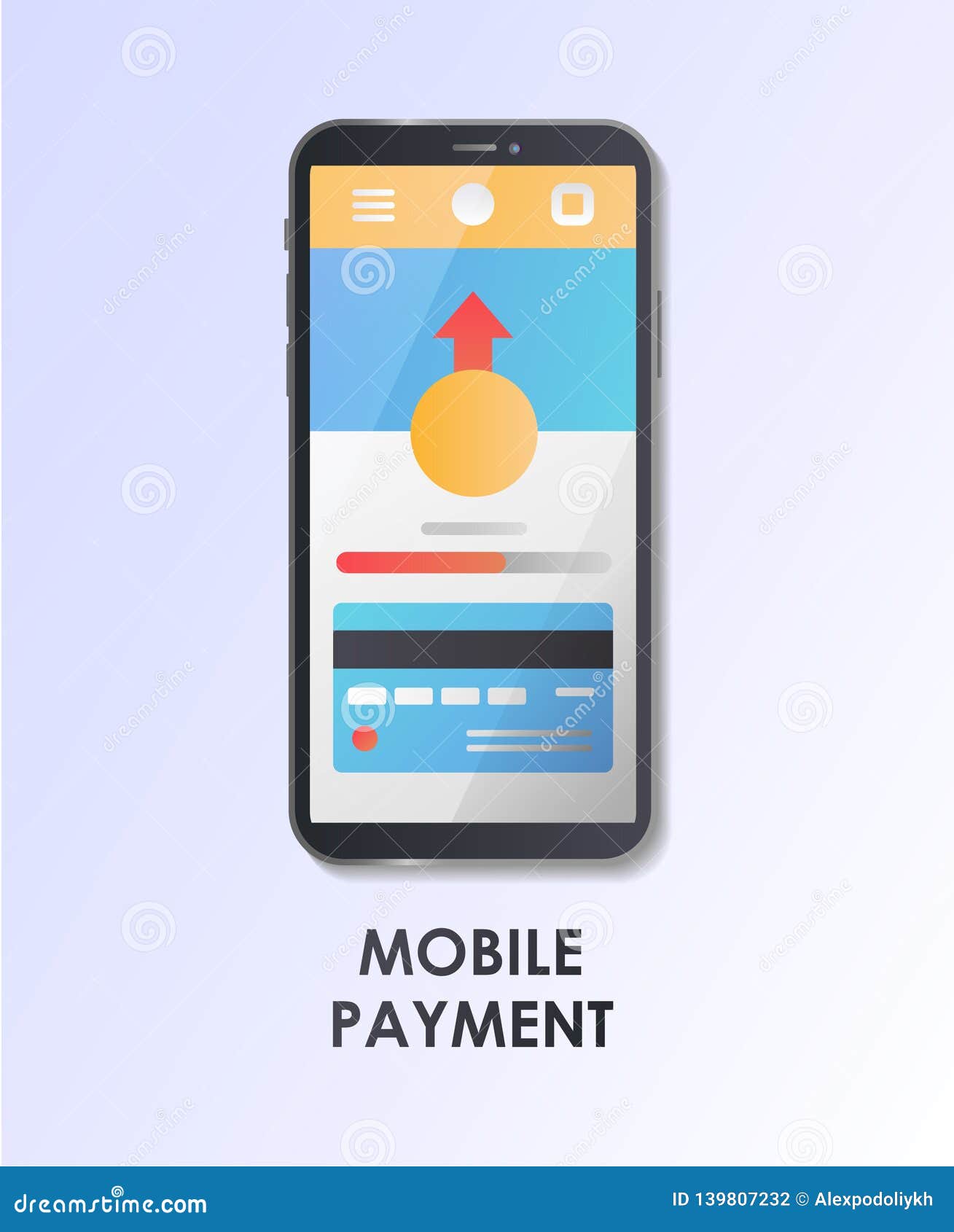 Mobile Payment. Material Design UI/UX and GUI Screen. Flat Vector ...