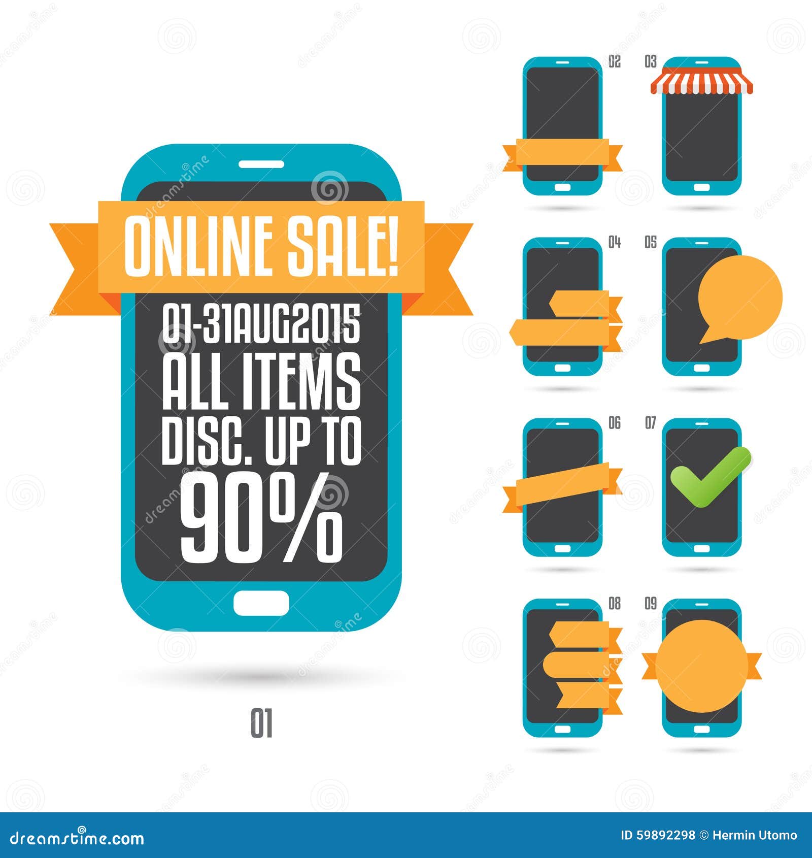 Phone Ad Labels stock vector. Illustration of business - 59892298