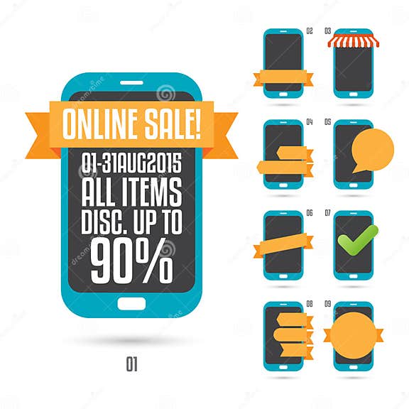 Phone Ad Labels stock vector. Illustration of business - 59892298