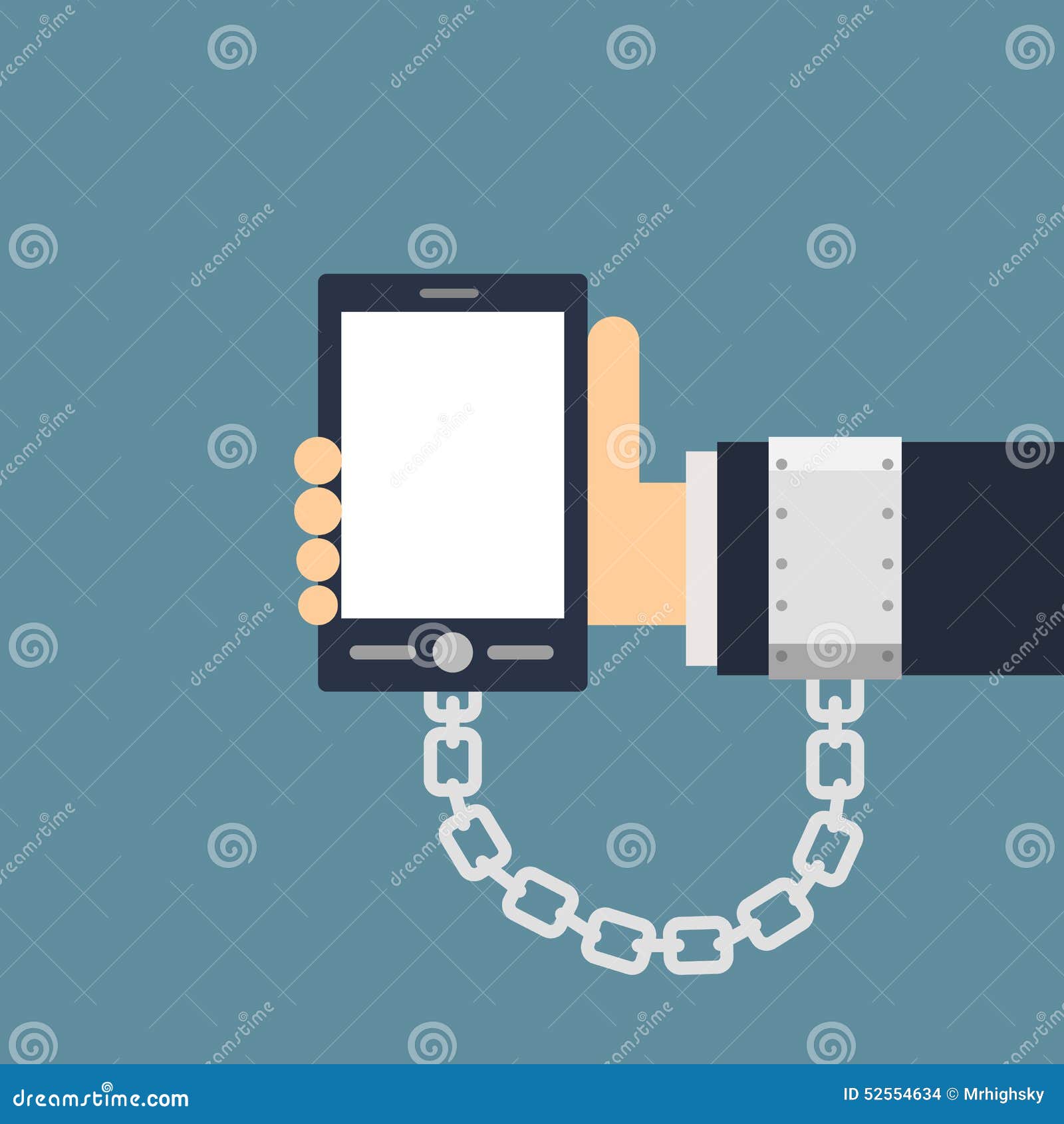 Phone Addiction stock vector. Illustration of bound, blue - 52554634