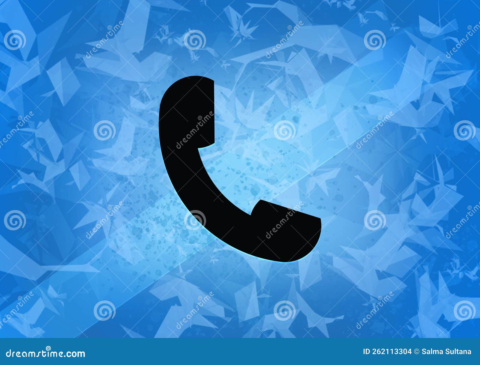 Phone Aesthetic Abstract Icon on Blue Background Stock Photo - Image of ...
