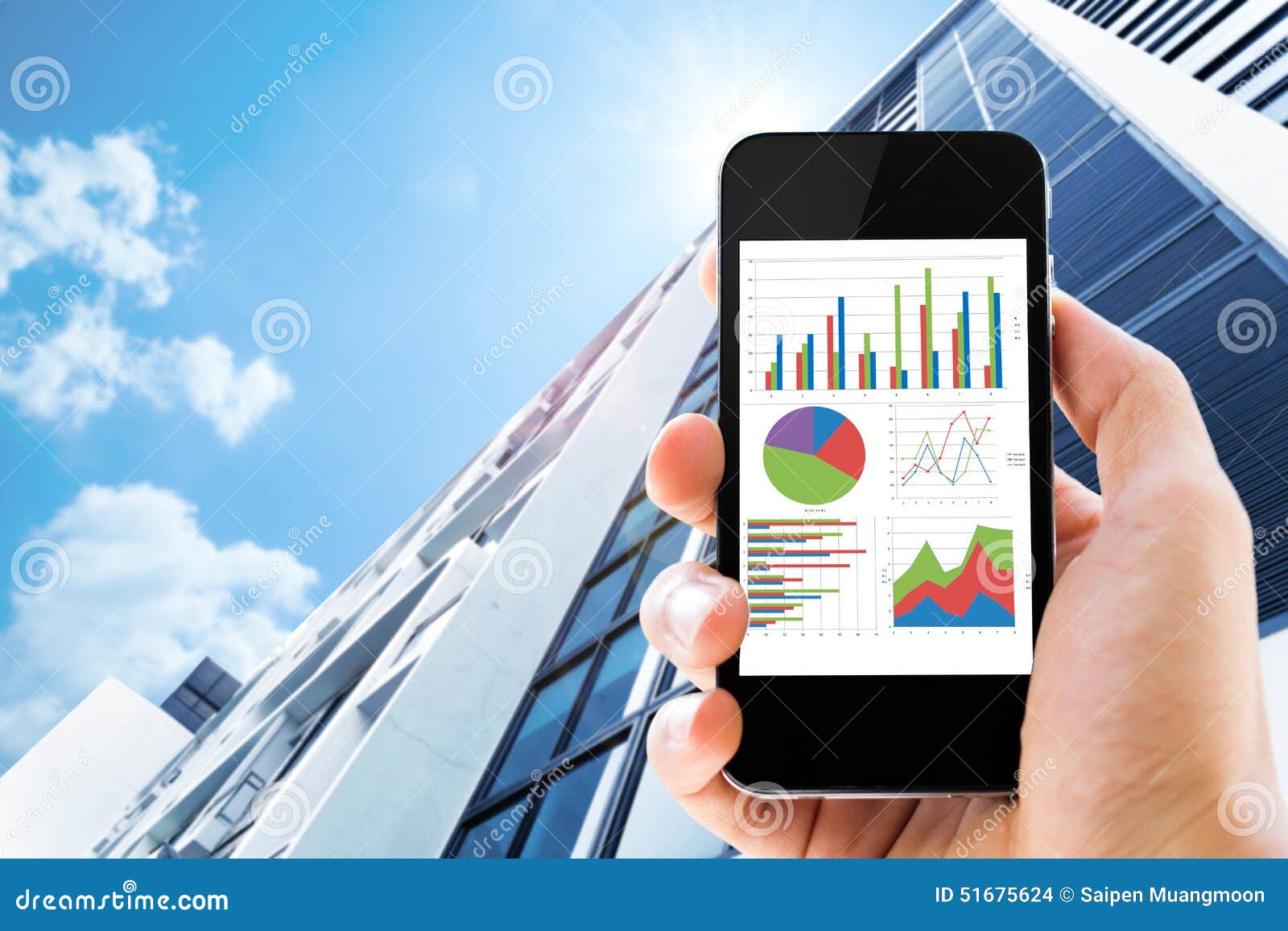 Phone with analyzing graph stock photo. Image of investment - 51675624