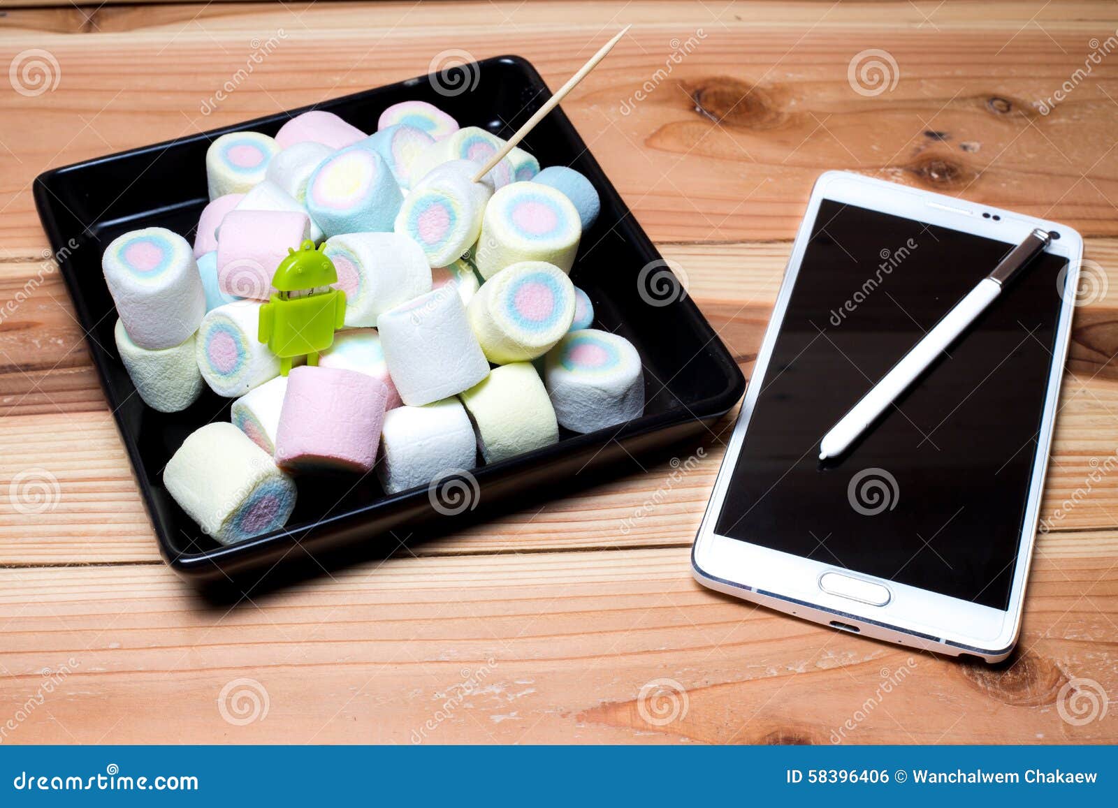Phone Android M (6.0) is Marshmallow Editorial Photo - Image of candy ...