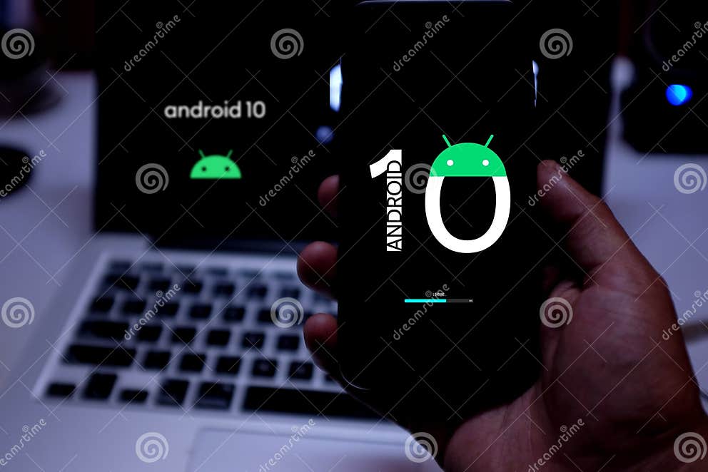 Phone with the Android Q 10 Logo Editorial Photo - Image of editorial ...