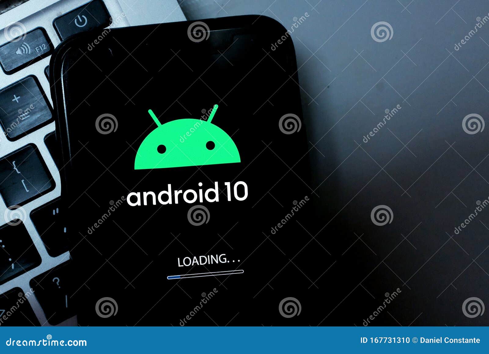 Phone with the Android Q 10 Logo Which is the Tenth Main Launch of the ...
