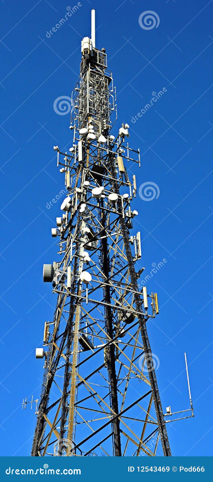 Phone Antenna Telecomunications Mast Stock Image - Image of cell ...
