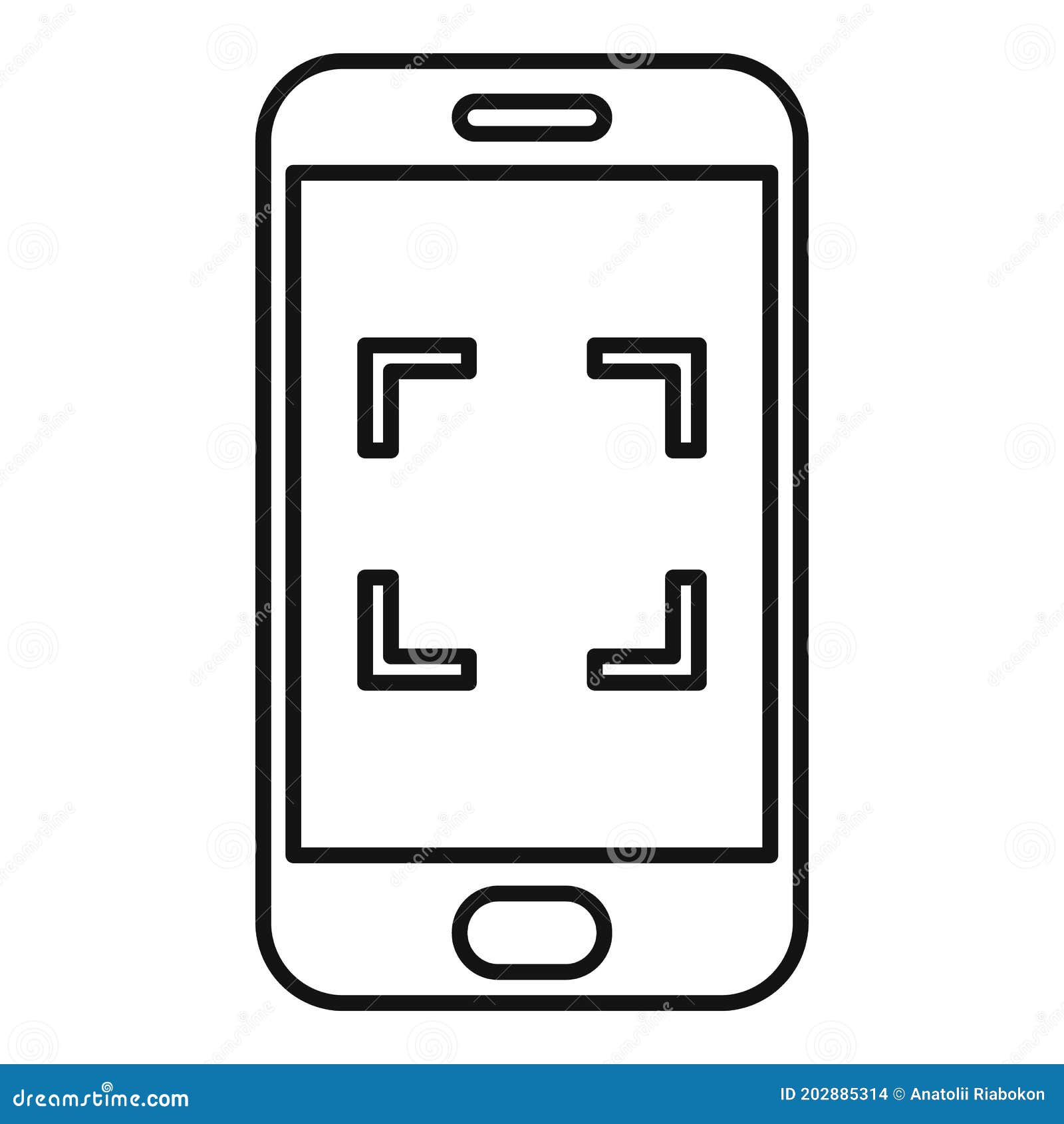 Phone App Screen Recording Icon, Outline Style Stock Vector ...