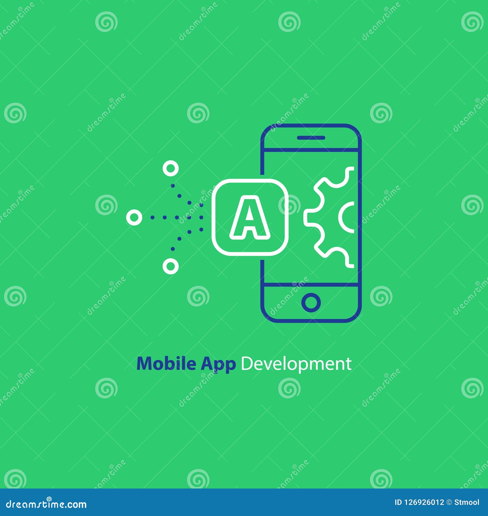 Phone App Upgrade and Improvement, Mobile Technology, Line Icon Stock ...