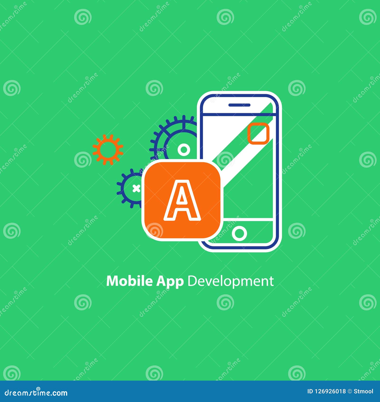 Phone App Upgrade and Improvement, Mobile Technology, Line Icon Stock ...