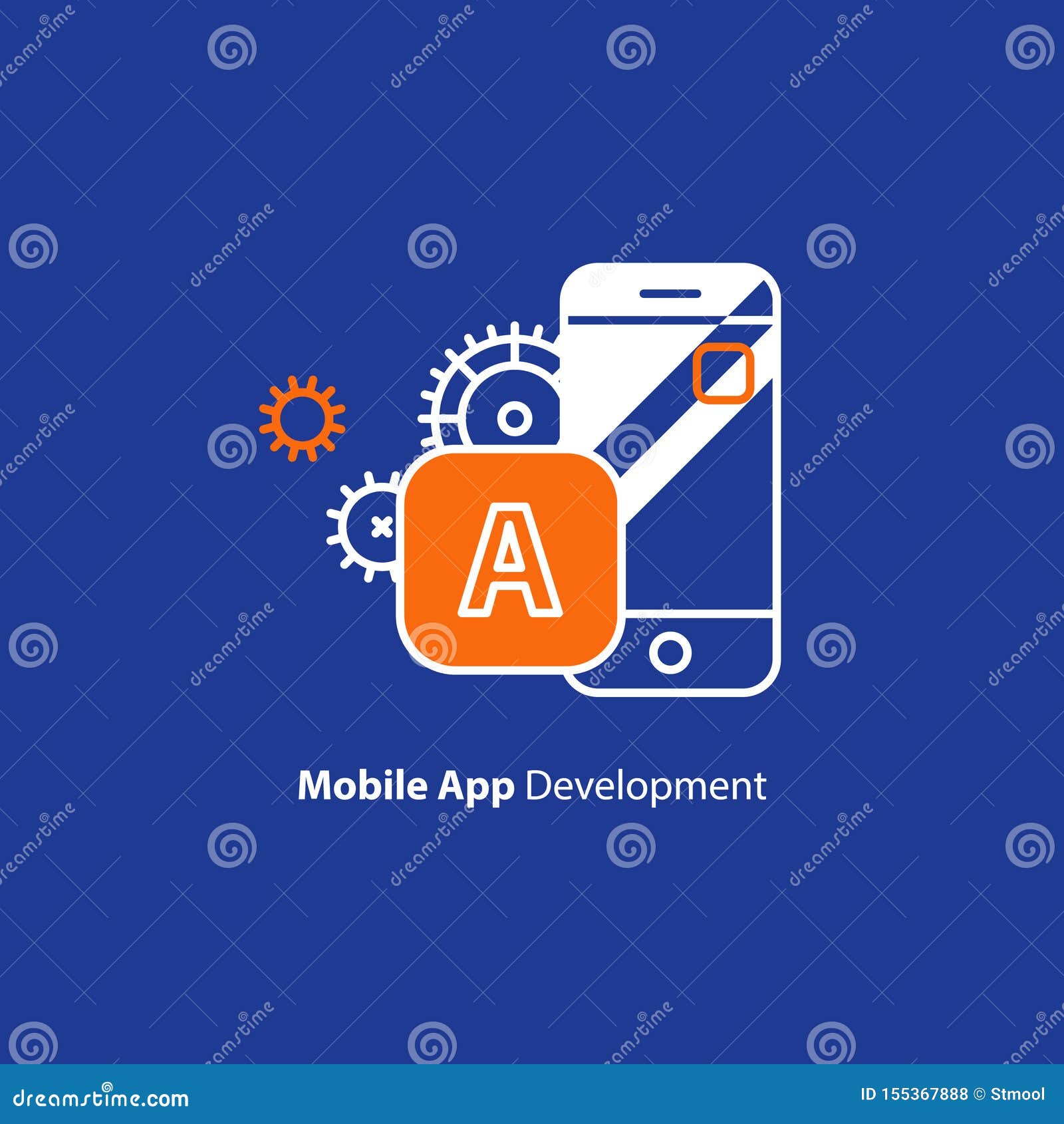 Phone App Upgrade and Improvement, Mobile Technology, Line Icon Stock ...