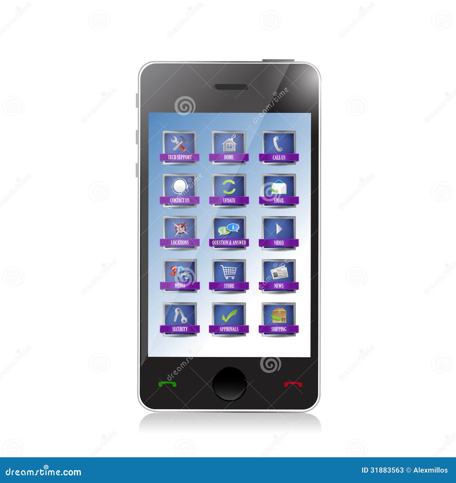 Phone with Apps or Buttons Illustration Design Stock Illustration ...