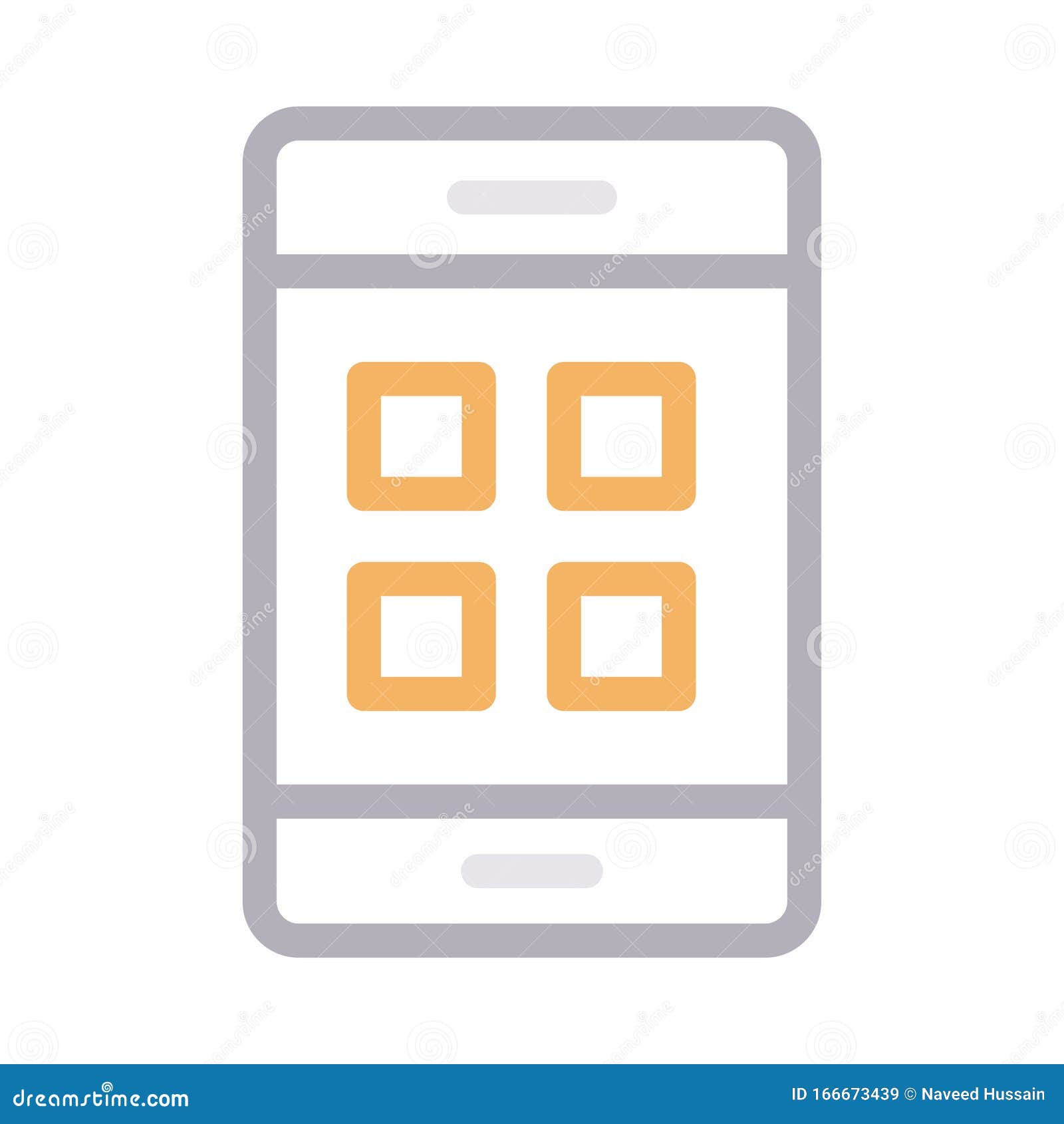 Phone Apps Vector Color Line Icon Stock Illustration - Illustration of ...