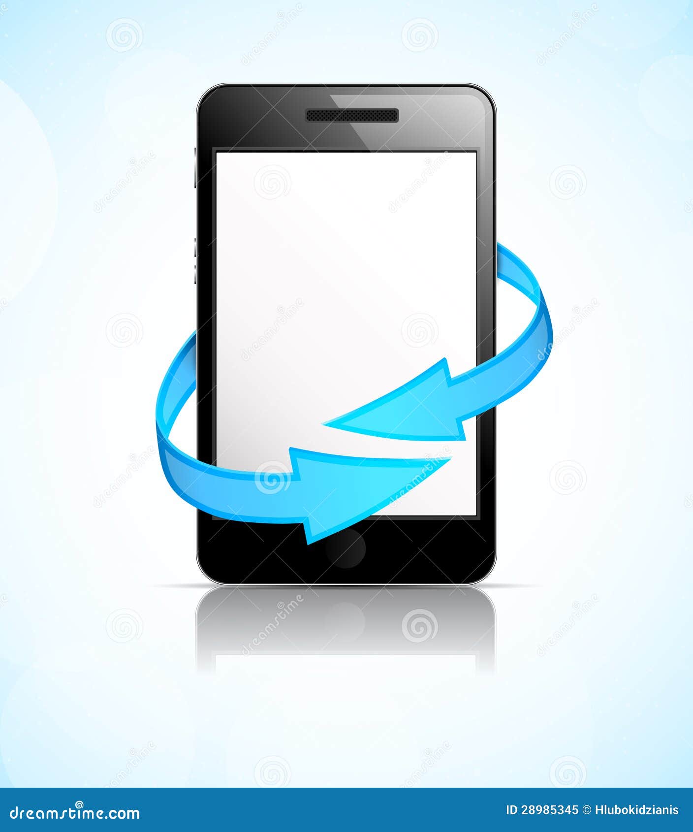 Phone with arrows stock vector. Illustration of motion - 28985345