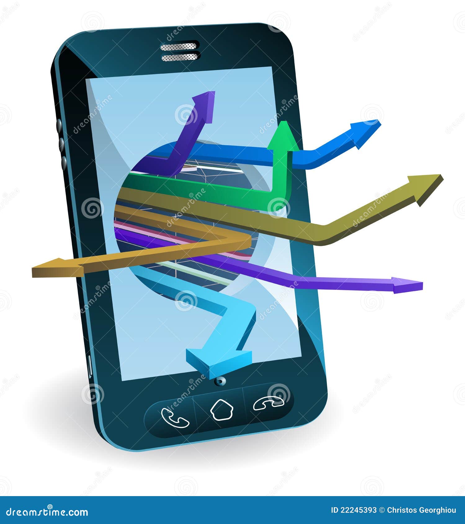 Phone arrows concept stock vector. Illustration of business - 22245393