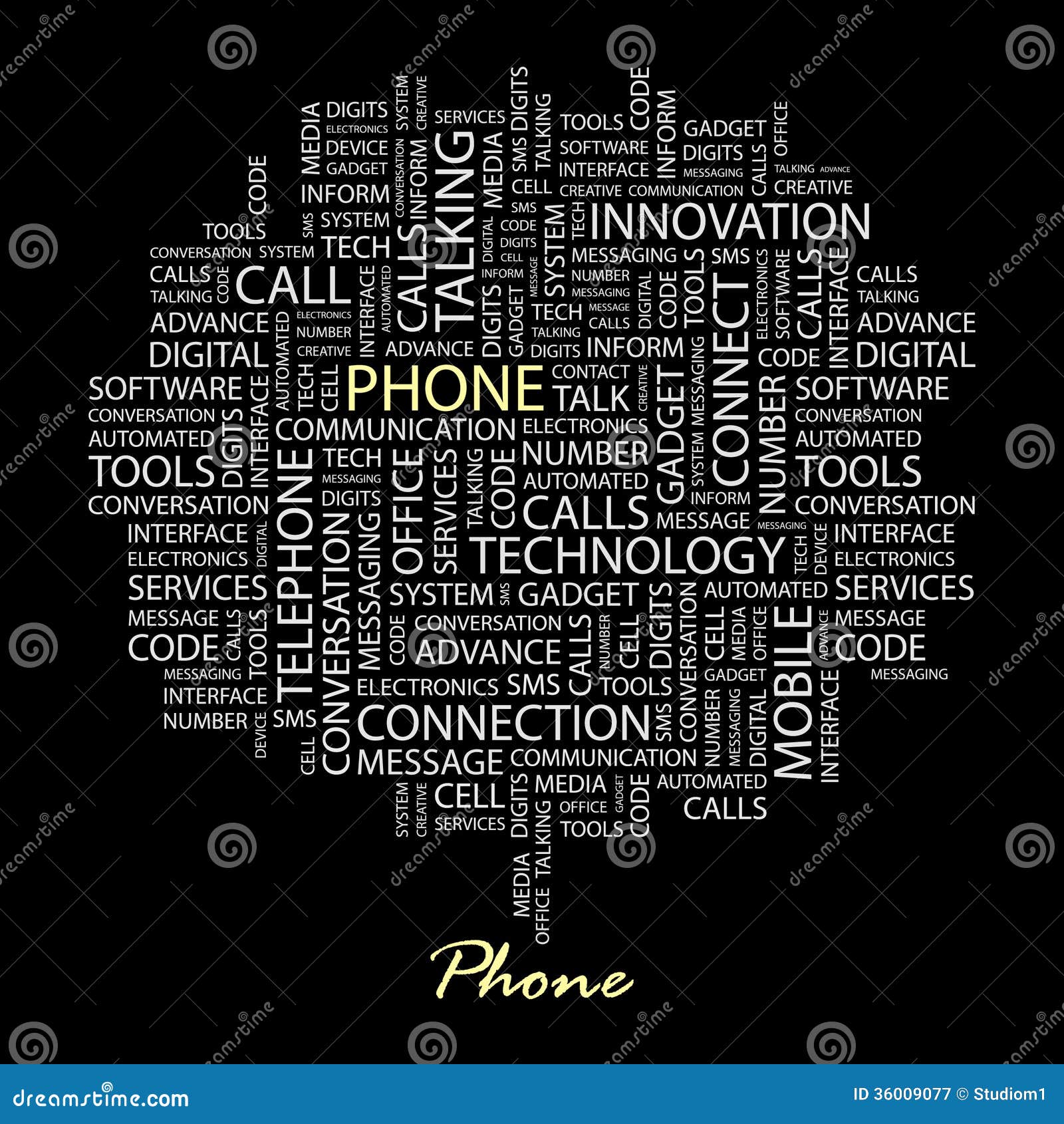 PHONE. stock vector. Illustration of design, digital - 36009077