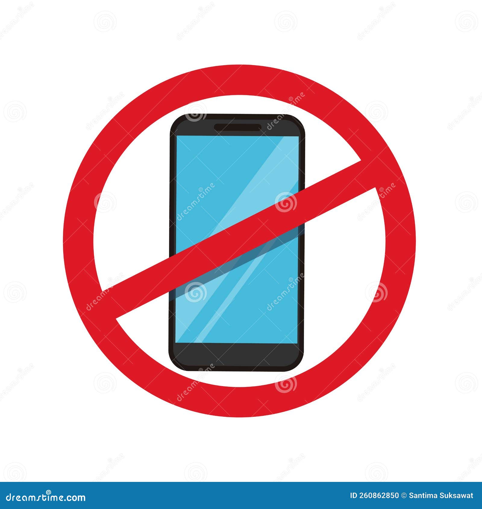 Phone Ban Sign. Prohibition Icon Vector Illustration Stock Vector ...
