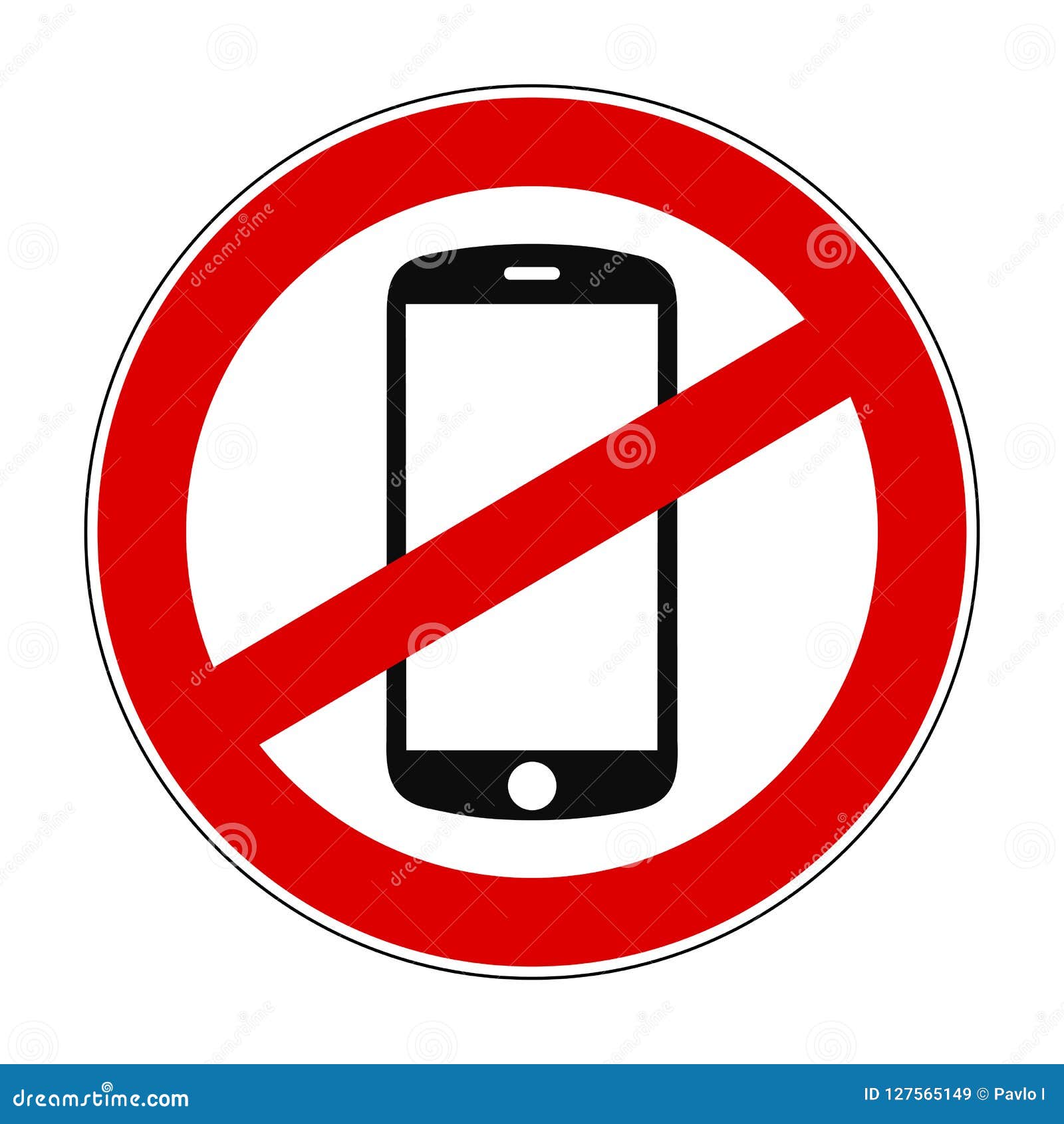 Phone ban sign - vector stock vector. Illustration of phone - 127565149