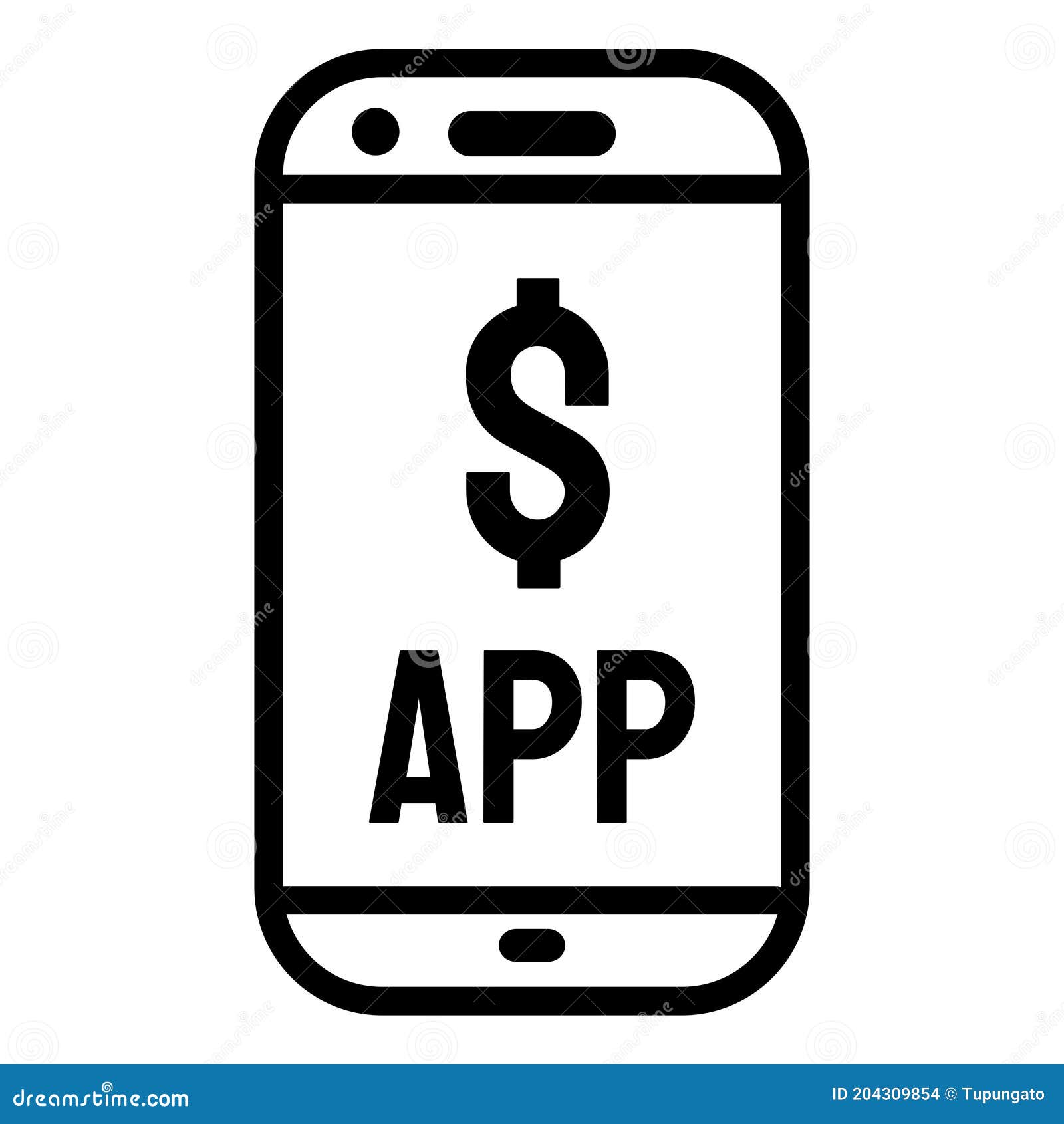 Phone banking app stock vector. Illustration of technology - 204309854