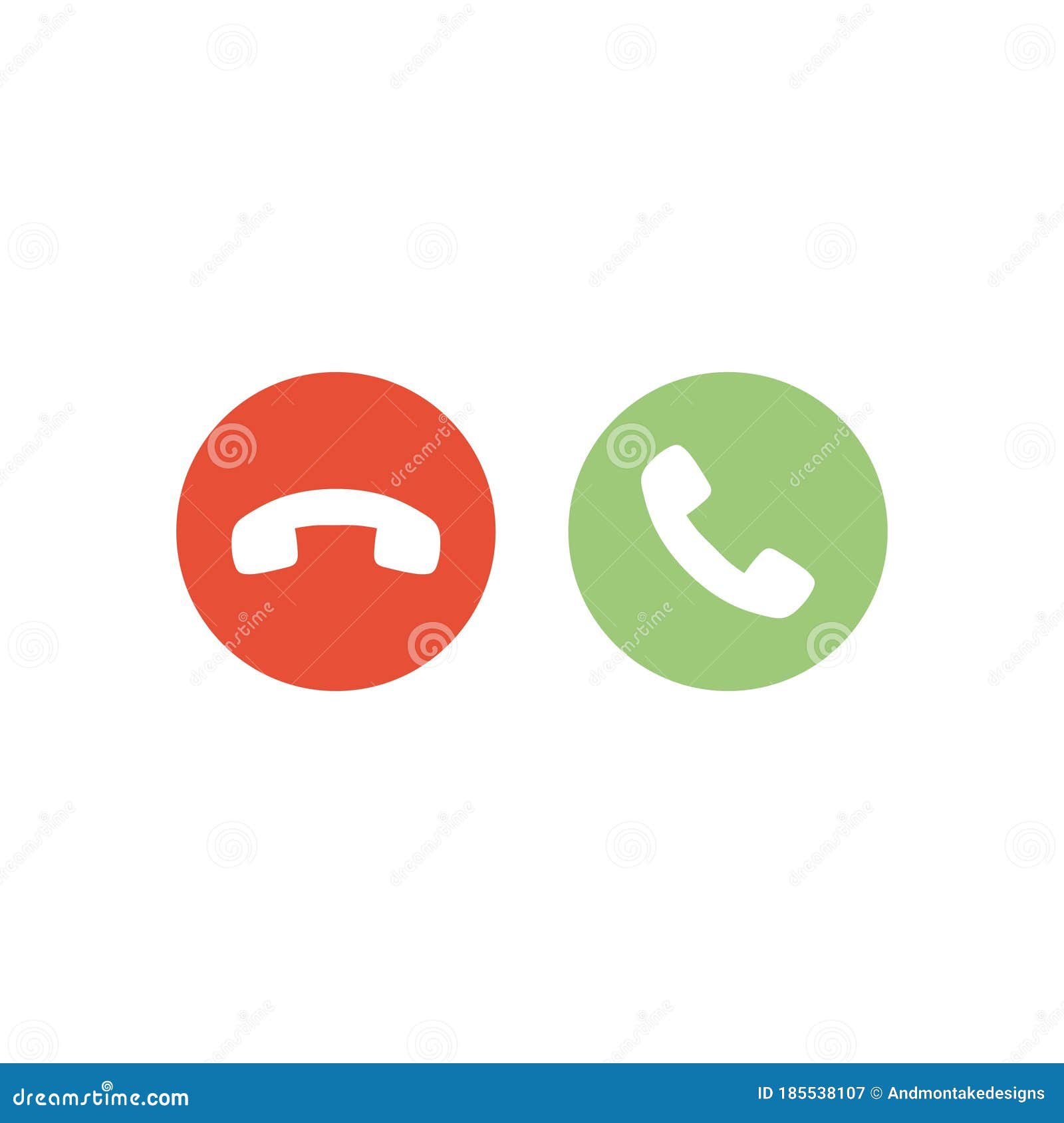 Accept/answer Phone Call and Decline Phone Call Buttons. Stock Vector ...