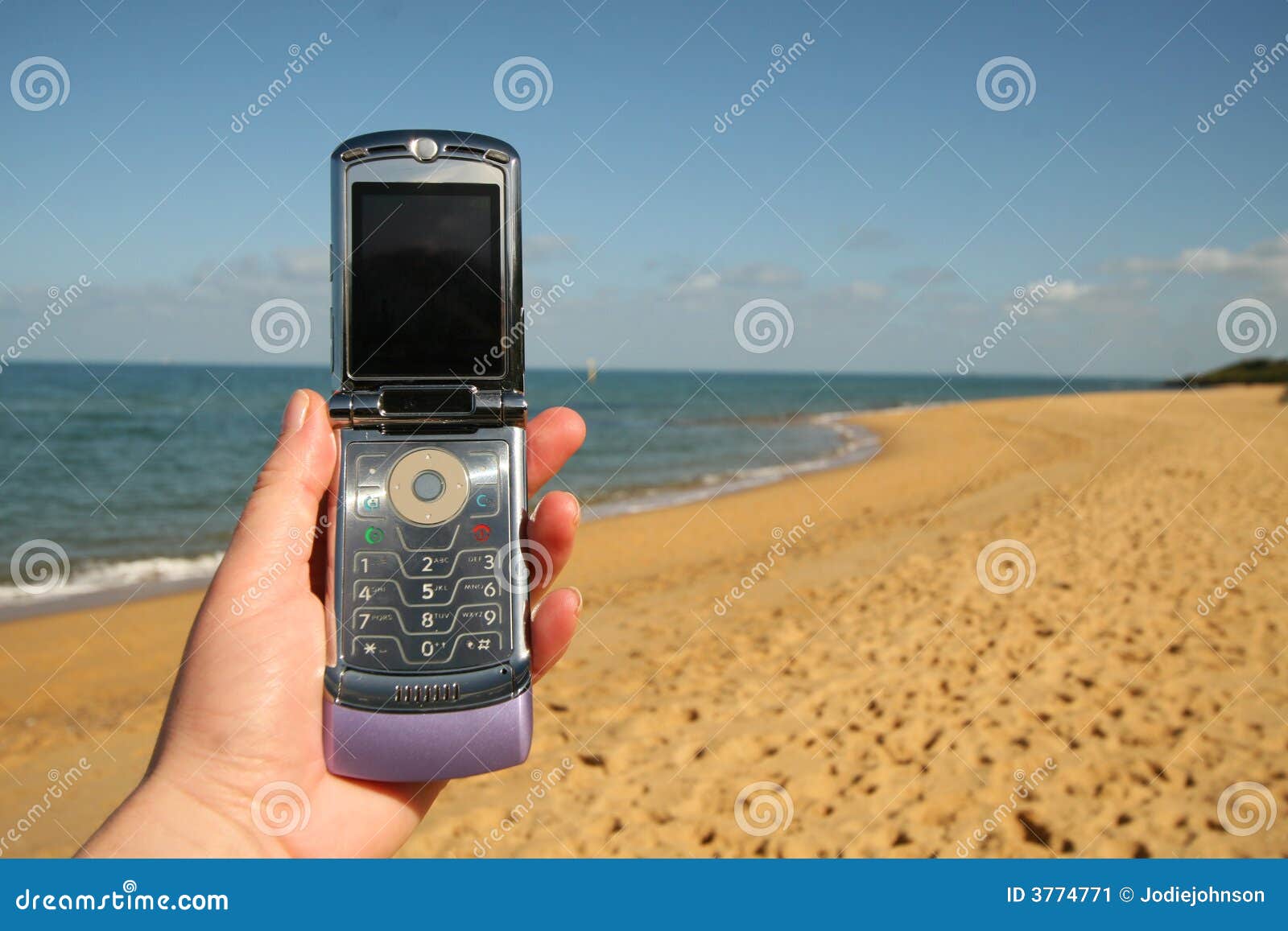 Phone at beach stock image. Image of home, connected, cell - 3774771